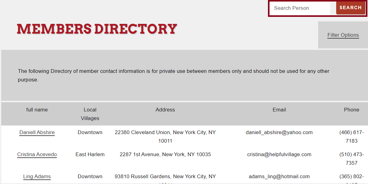 What is the Member's Directory and how does it work ? – HELPFUL VILLAGE