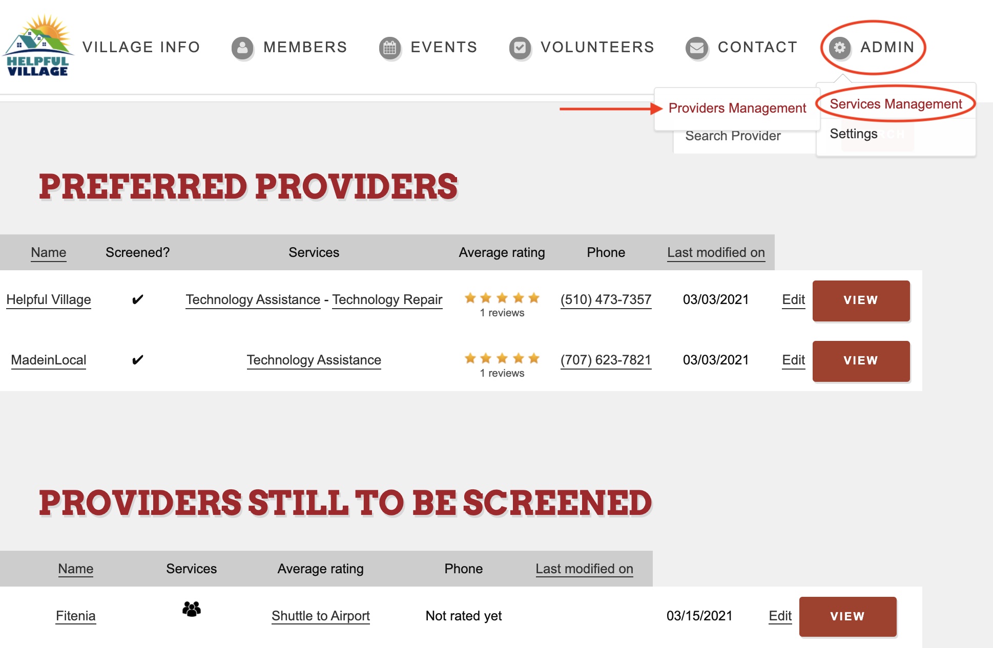 What are the rights management for a PROVIDERS MANAGER? – HELPFUL VILLAGE