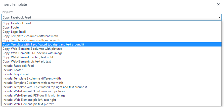 What is a web template and how to insert a web template from the text ...