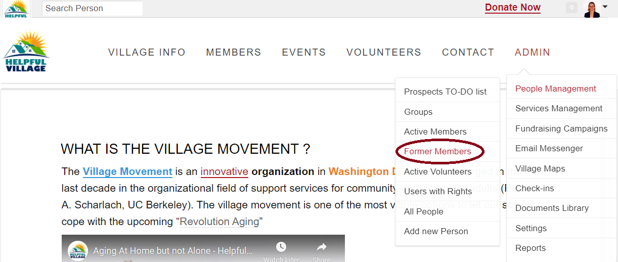 Where can you see information about Former Members ? – HELPFUL VILLAGE
