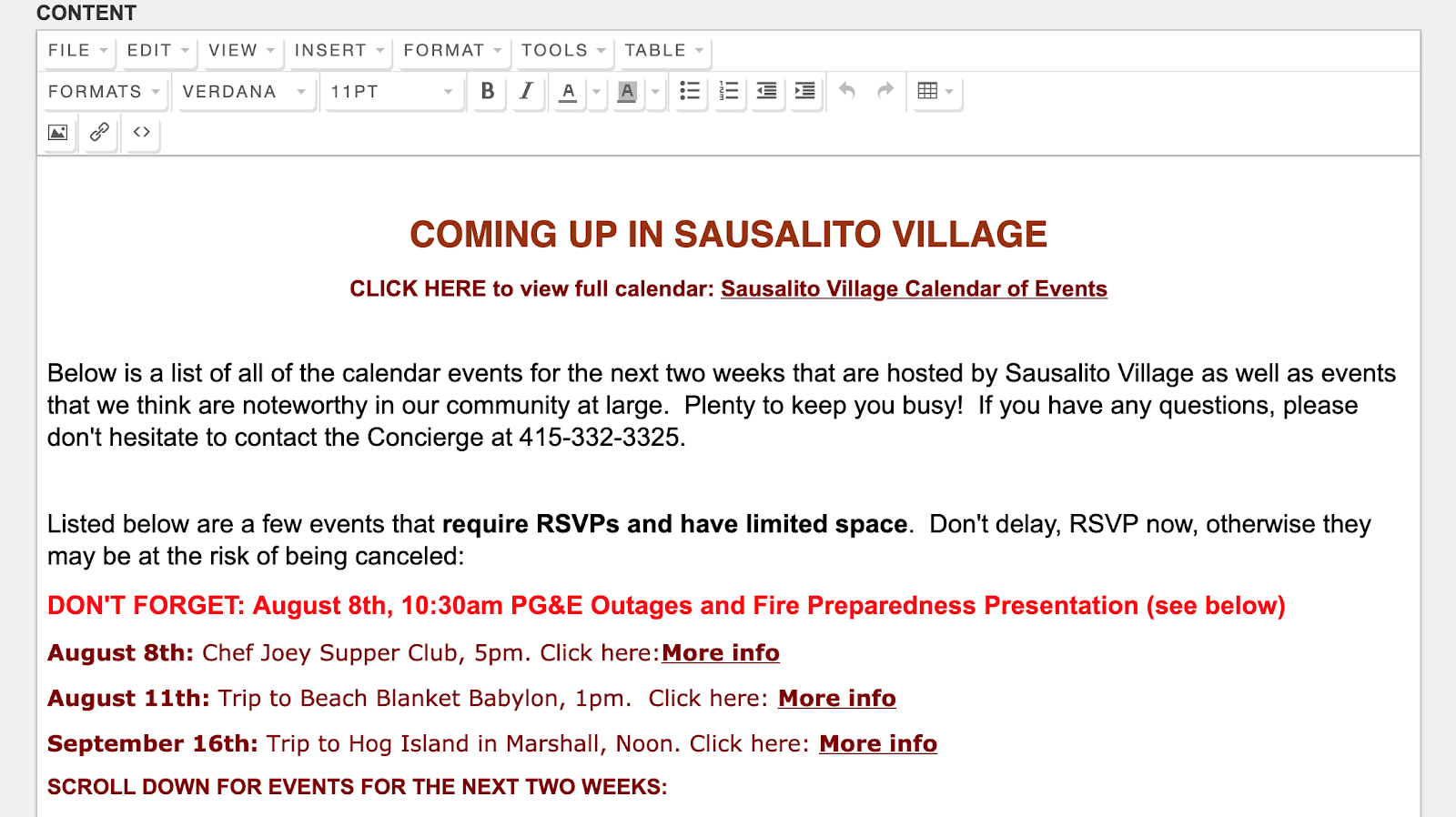How to set up the Upcoming Weekly Events email ? – HELPFUL VILLAGE