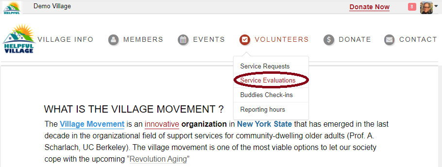 How does a Member complete a service evaluation ? – HELPFUL VILLAGE