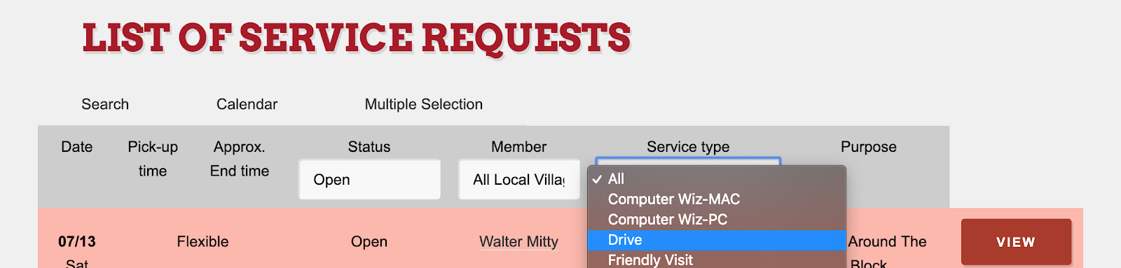 Which are the Service Requests Filters ? – HELPFUL VILLAGE