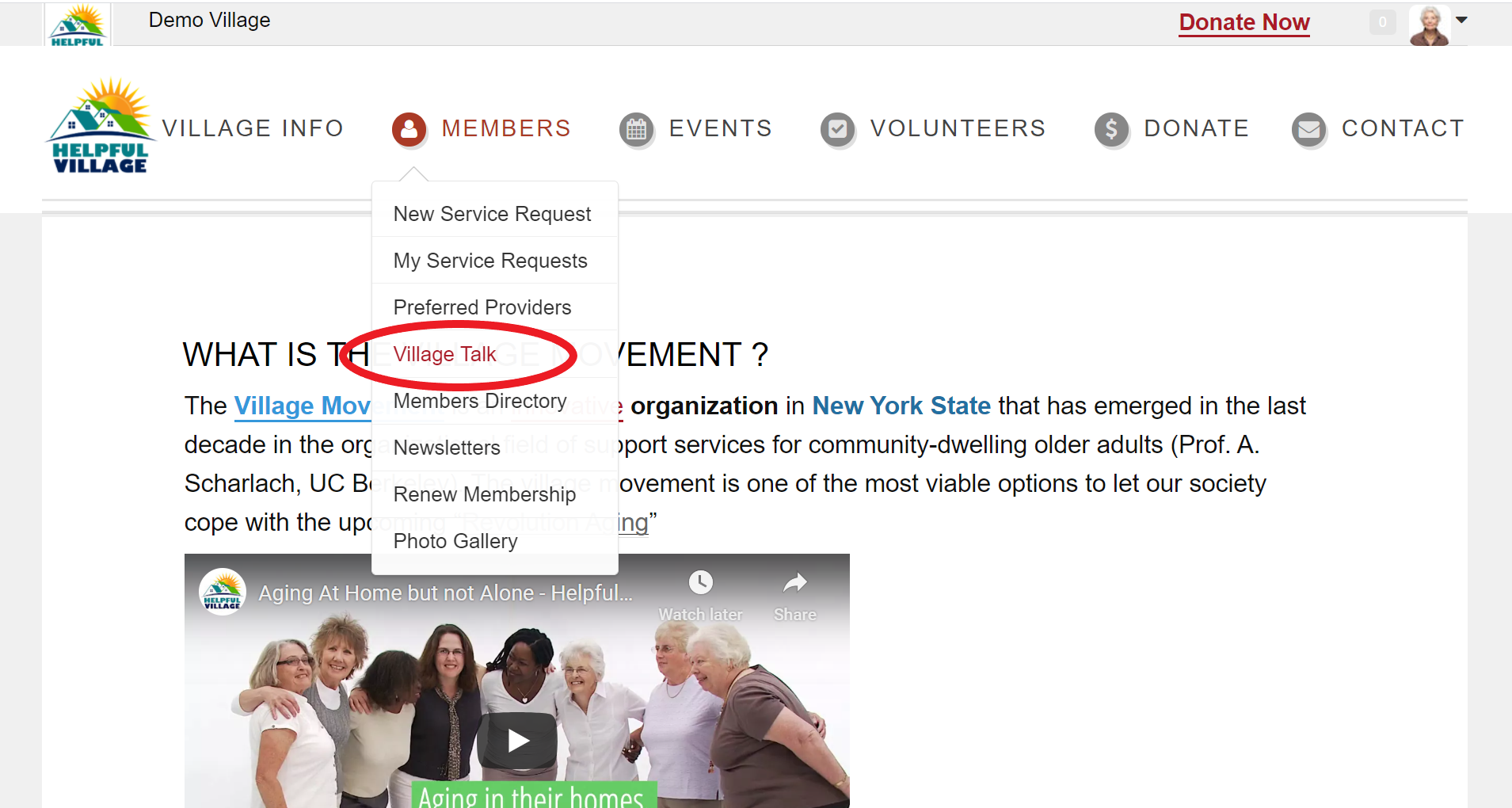 How can a member get to Village Talk? – HELPFUL VILLAGE